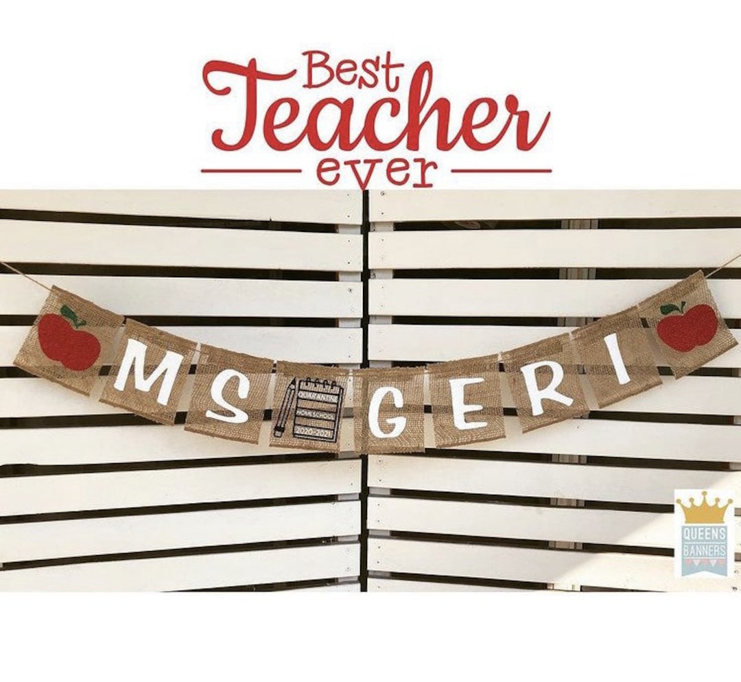 Teacher Banner Classroom Banner Teacher Gifts Teacher Desk - Etsy