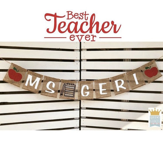 Teacher Banner Classroom Banner Teacher Gifts Teacher Desk - Etsy