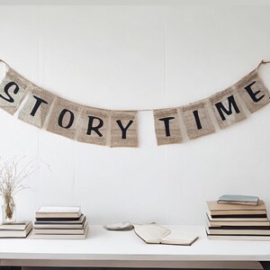 Story Time Banner, Teacher Banner, Teacher Gift, Librarian Gift, School ...