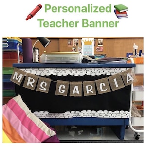 Teacher Banner, Classroom Banner, Teacher Gifts, Teacher Desk Decor ...