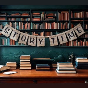 Story Time Banner, Teacher Banner, Teacher Gift, Librarian Gift, School ...