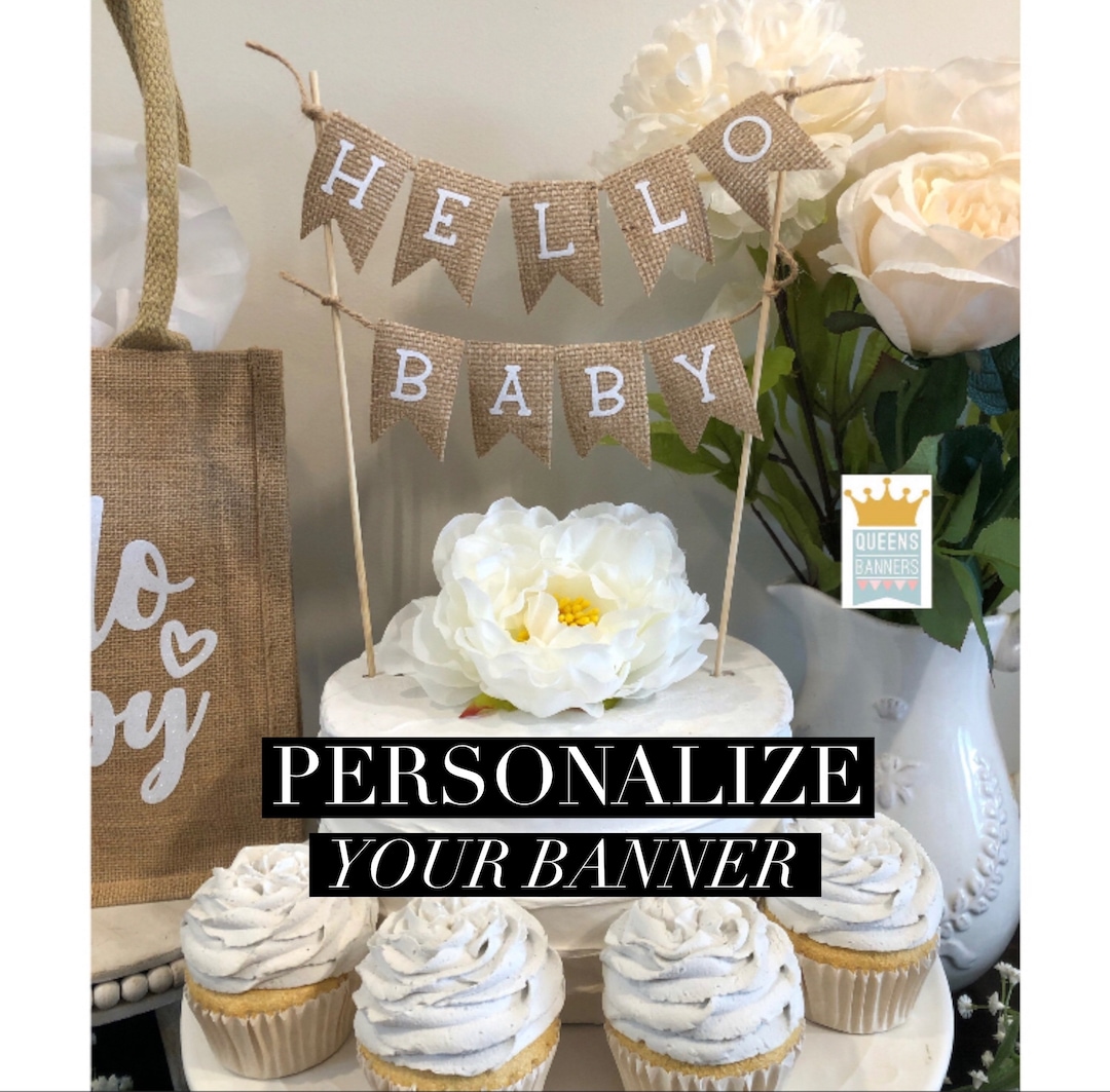 Personalized Cake Topper, Custom Mini Banner, Birthday Cake Topper ...