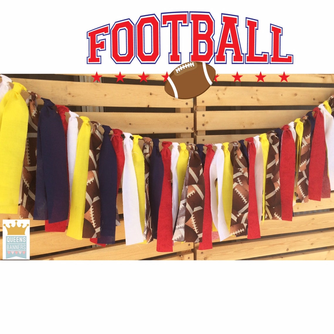 Football Fabric Garland Tailgate Decor Tailgate Banner - Etsy
