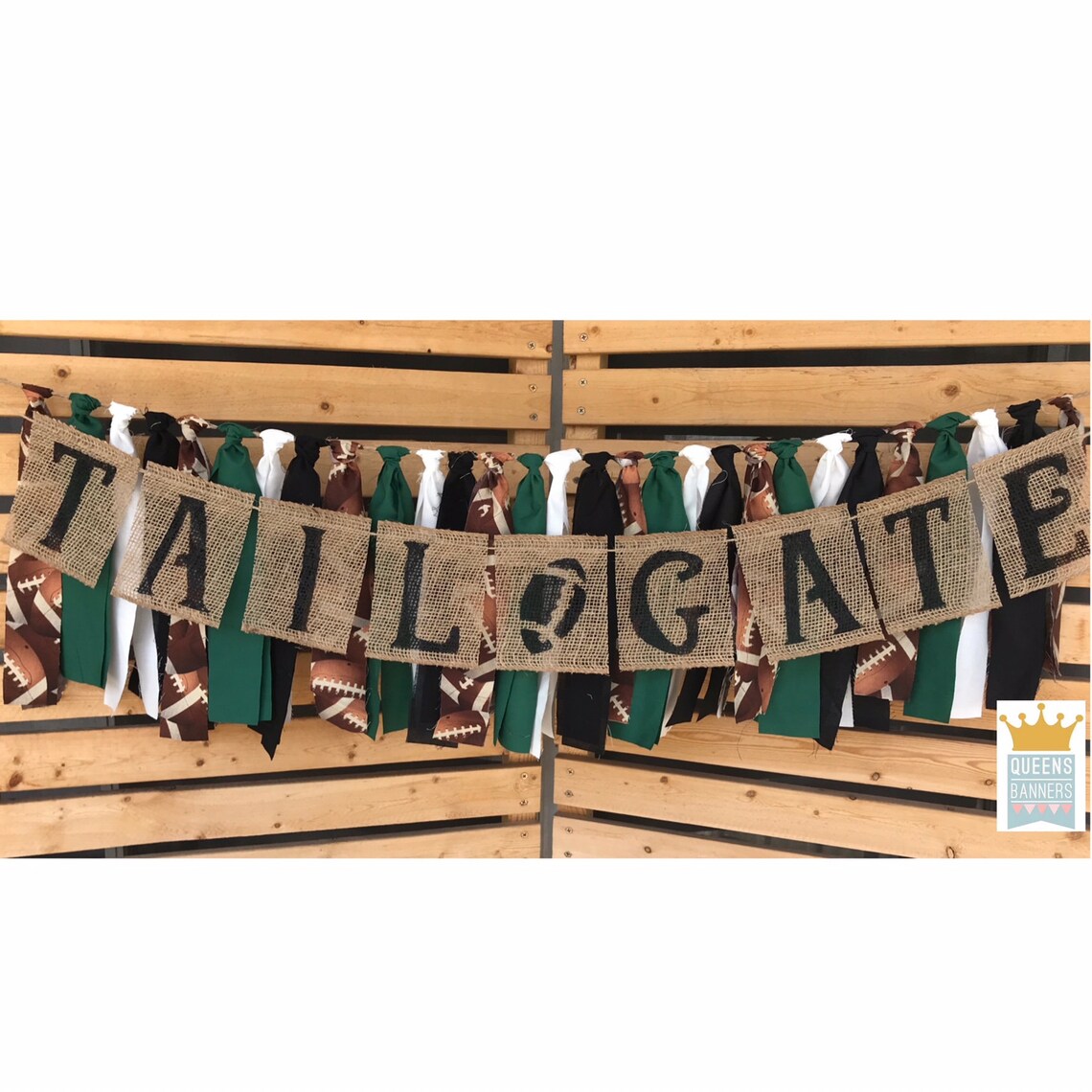 Football Fabric Garland Tailgate Decor Tailgate Banner - Etsy