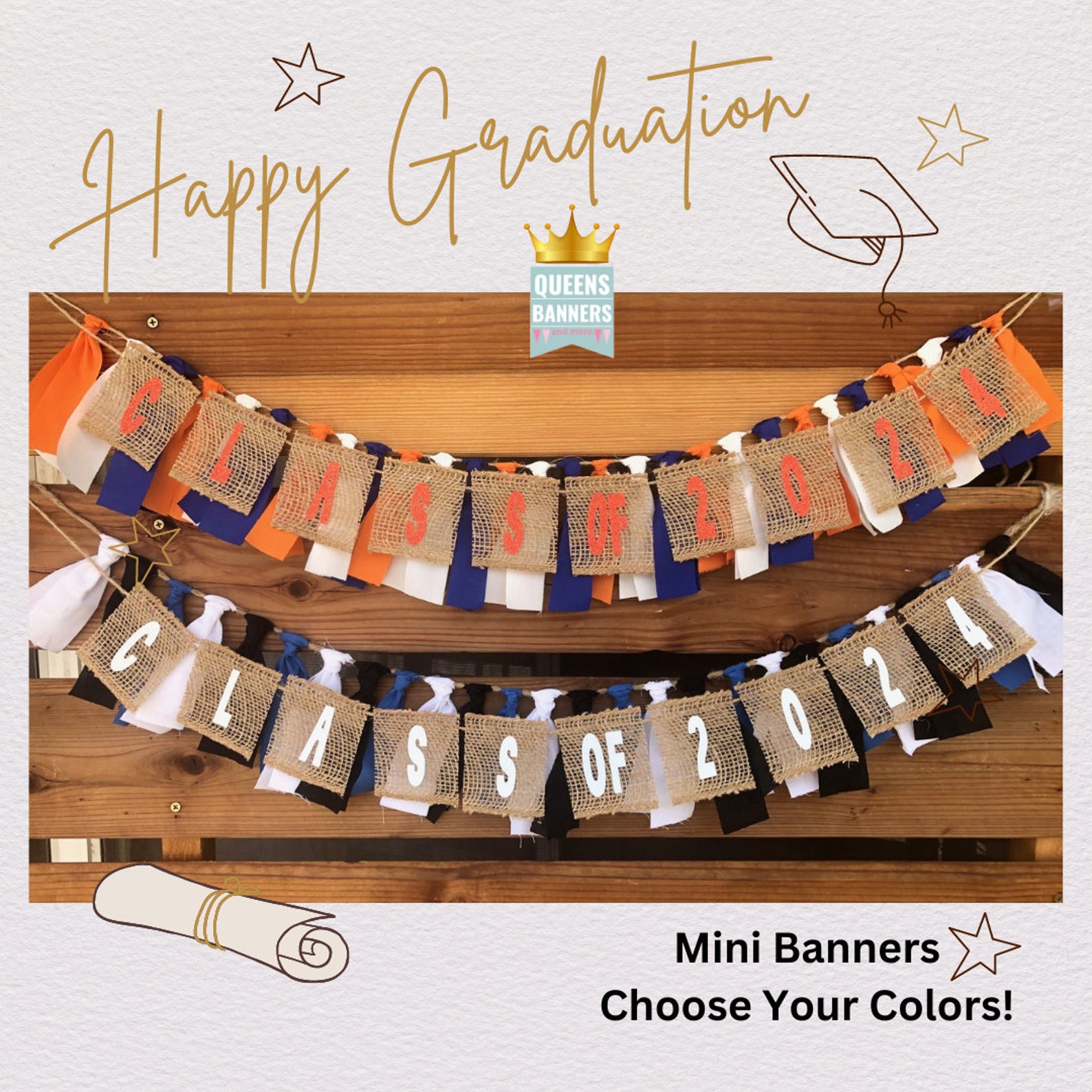 Class of 2024 Mini Banner, Class of 2024 Banner, Class of 2024 Party ...