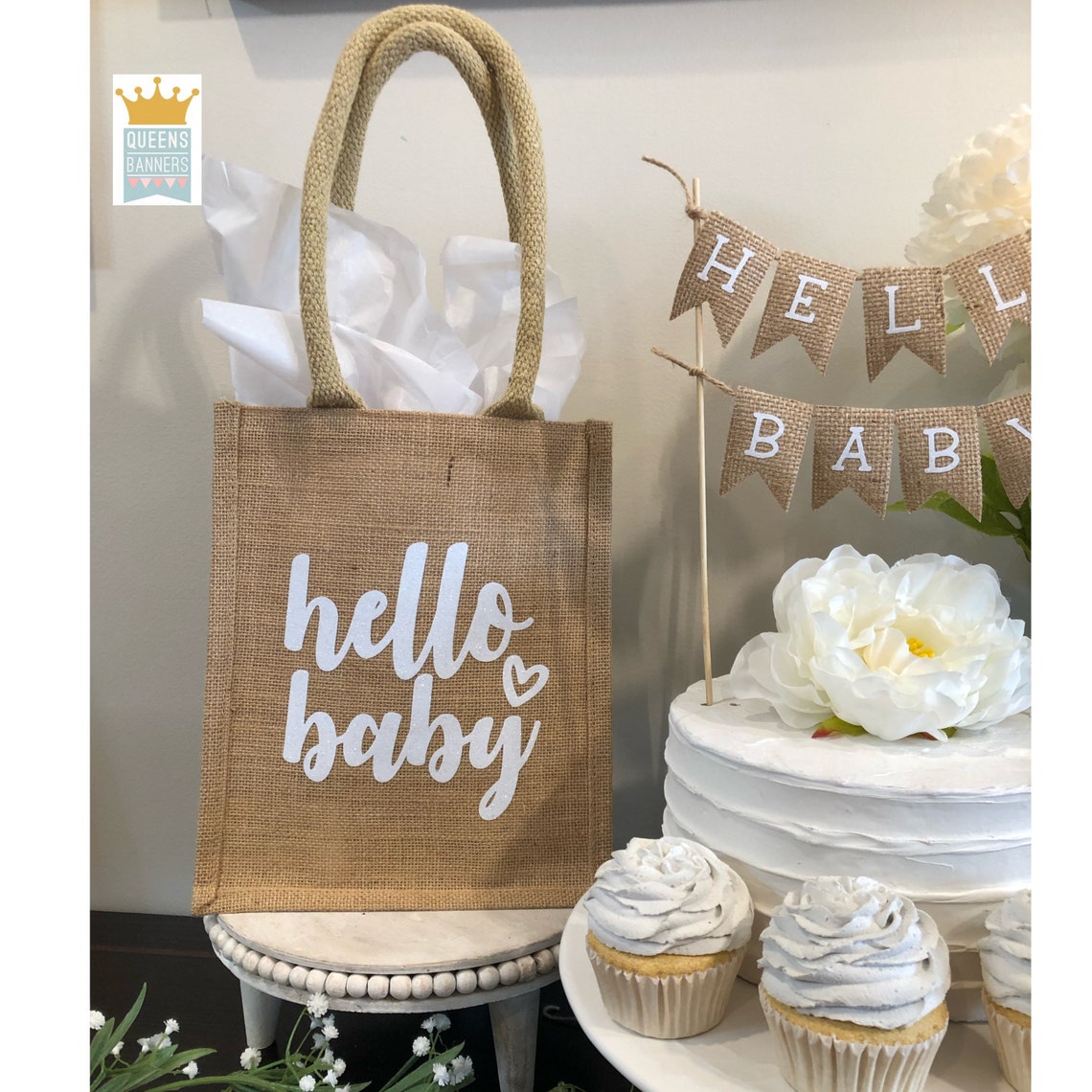 Hello Baby Banner Hello Baby Cake Topper IT'S A GIRL - Etsy