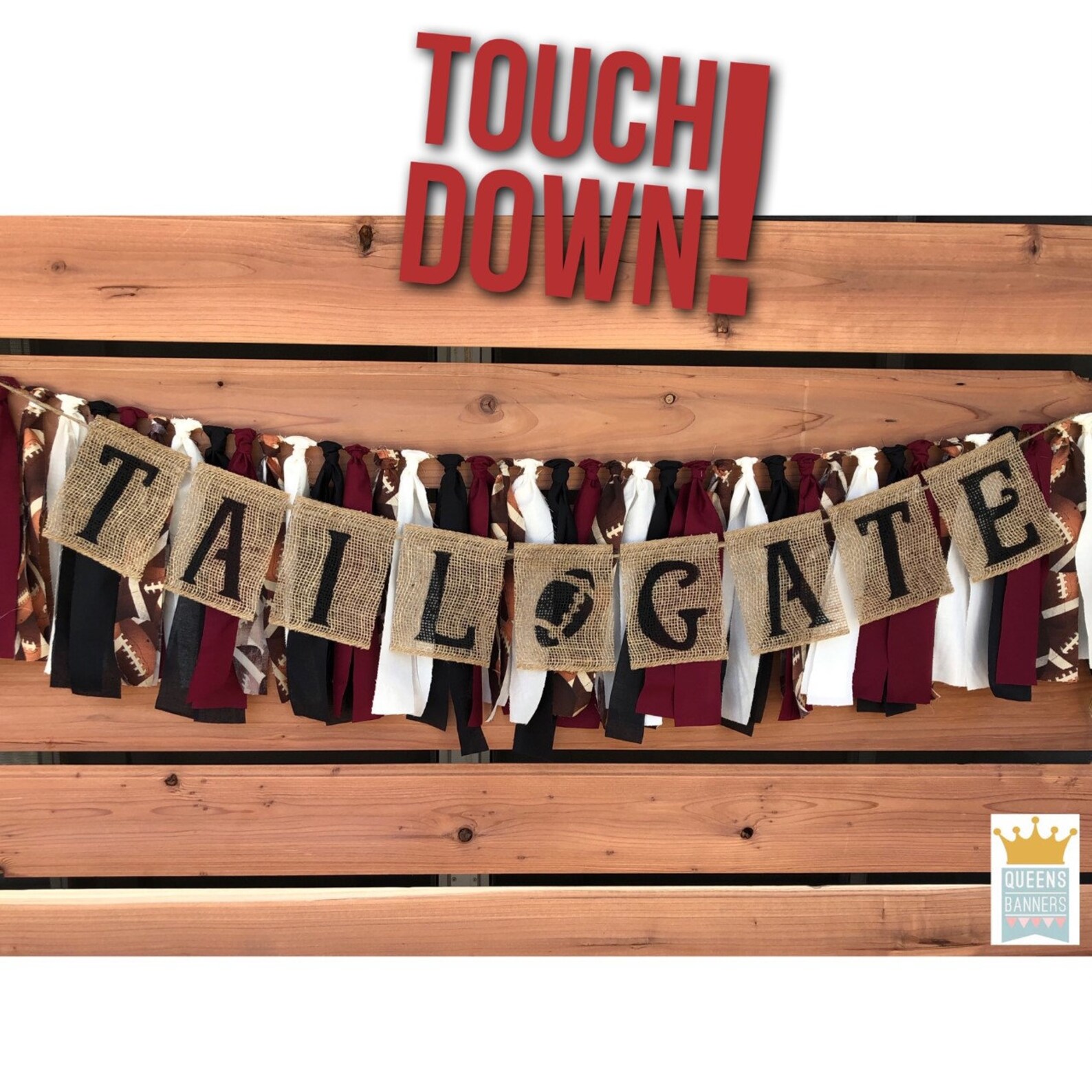 Football Fabric Garland Tailgate Decor Tailgate Banner - Etsy