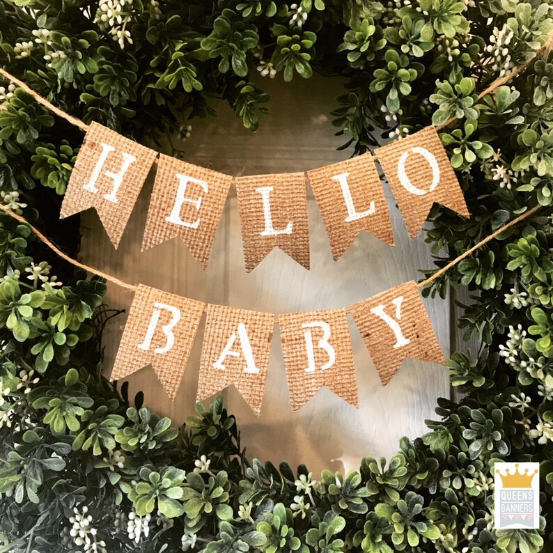 Hello Baby Banner Hello Baby Cake Topper Hello Baby Topper | Etsy