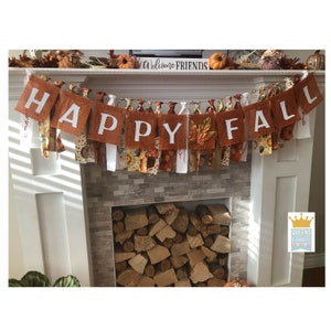 Happy Fall Banner, Thanksgiving Banner, Holiday Decor, Holiday Banner ...