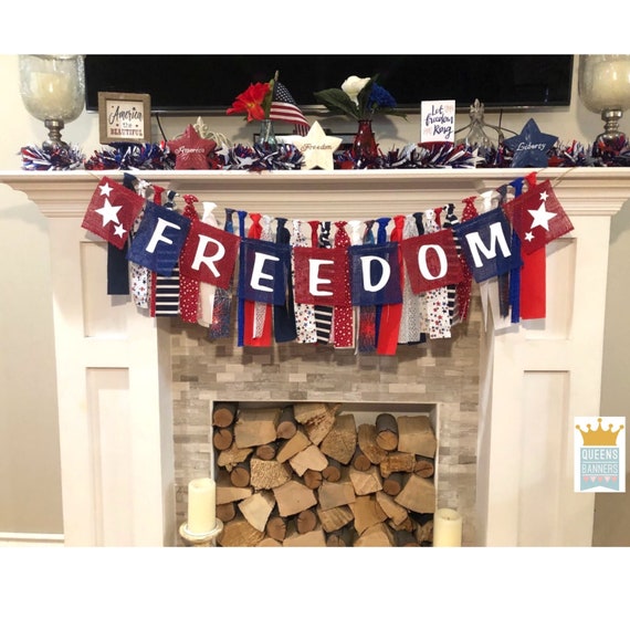 Freedom Banner Happy 4th of July Banner Patriotic Banner - Etsy