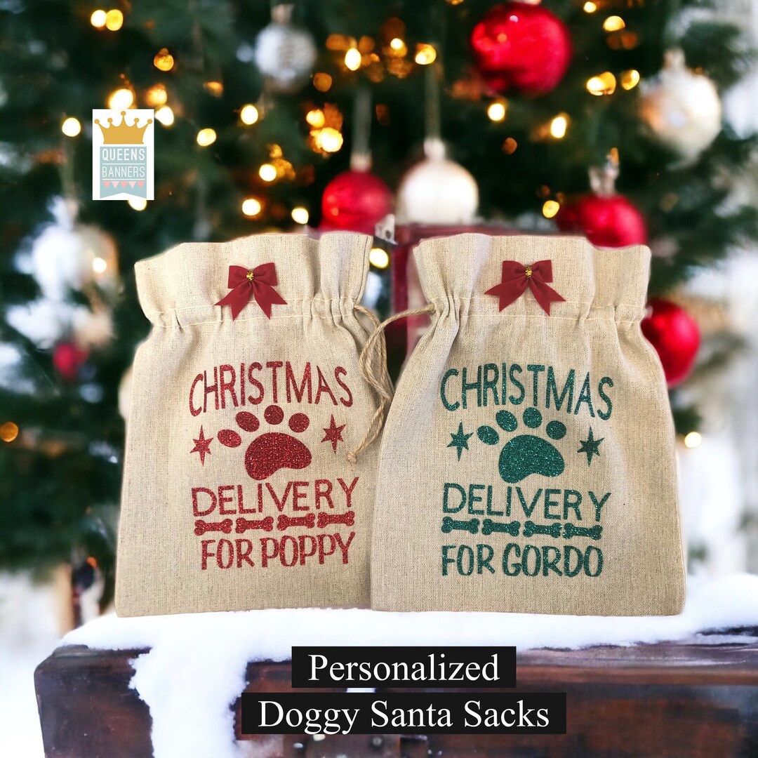 Dog Santa Sack, Personalized Dog Gift Bag, Gift for Dog, Christmas Gift ...