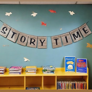 Story Time Banner, Teacher Banner, Teacher Gift, Librarian Gift, School ...