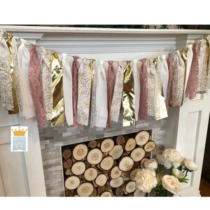 Mothers Day Garland, Mothers Day Decor, Pink and Gold Garland, Pink and ...