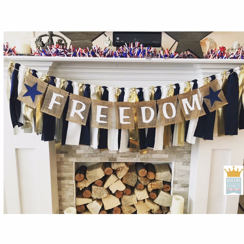 Freedom Banner Happy 4th of July Banner Patriotic Banner - Etsy