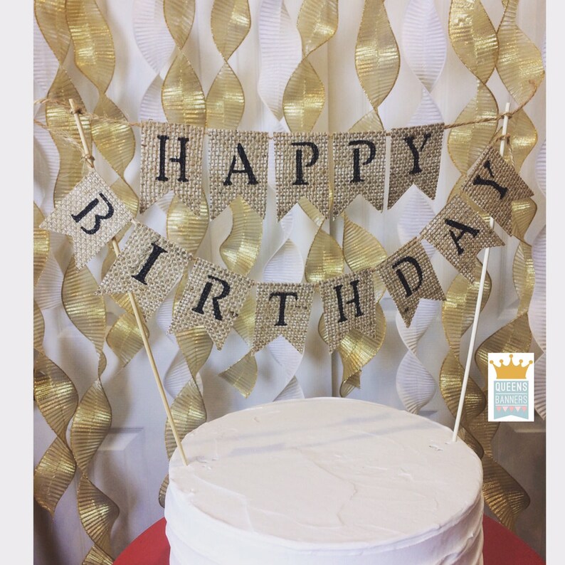 Happy Birthday Banner Cake Topper Birthday Cake Topper - Etsy