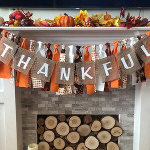 Thankful Banner, Thanksgiving Banner, Holiday Banner, Fall Mantel Decor ...