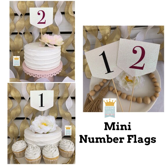 Birthday Cake Topper Birthday Flag Number Flag Cake Smash | Etsy