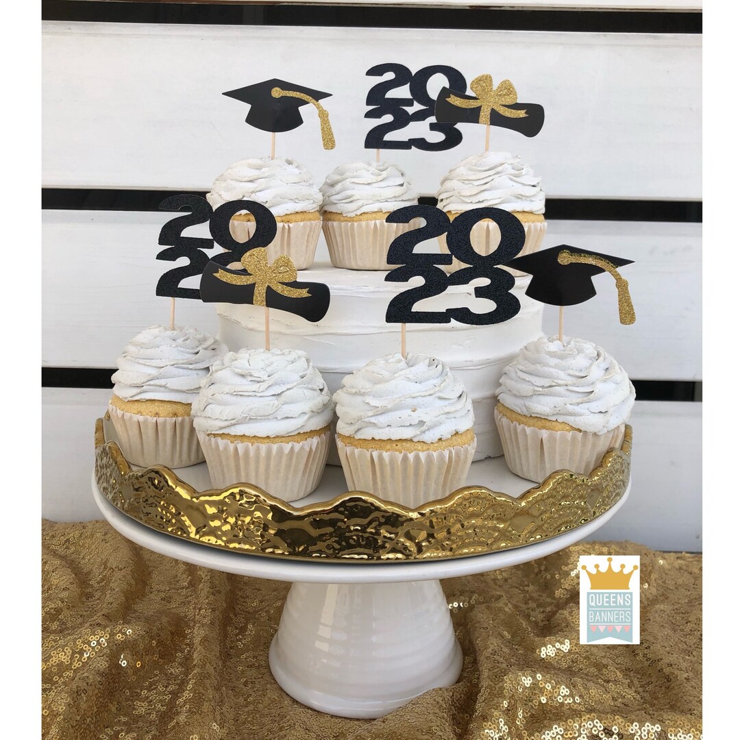 Graduation Cupcake Toppers, Class of 2024 Cupcake Toppers, Graduation ...
