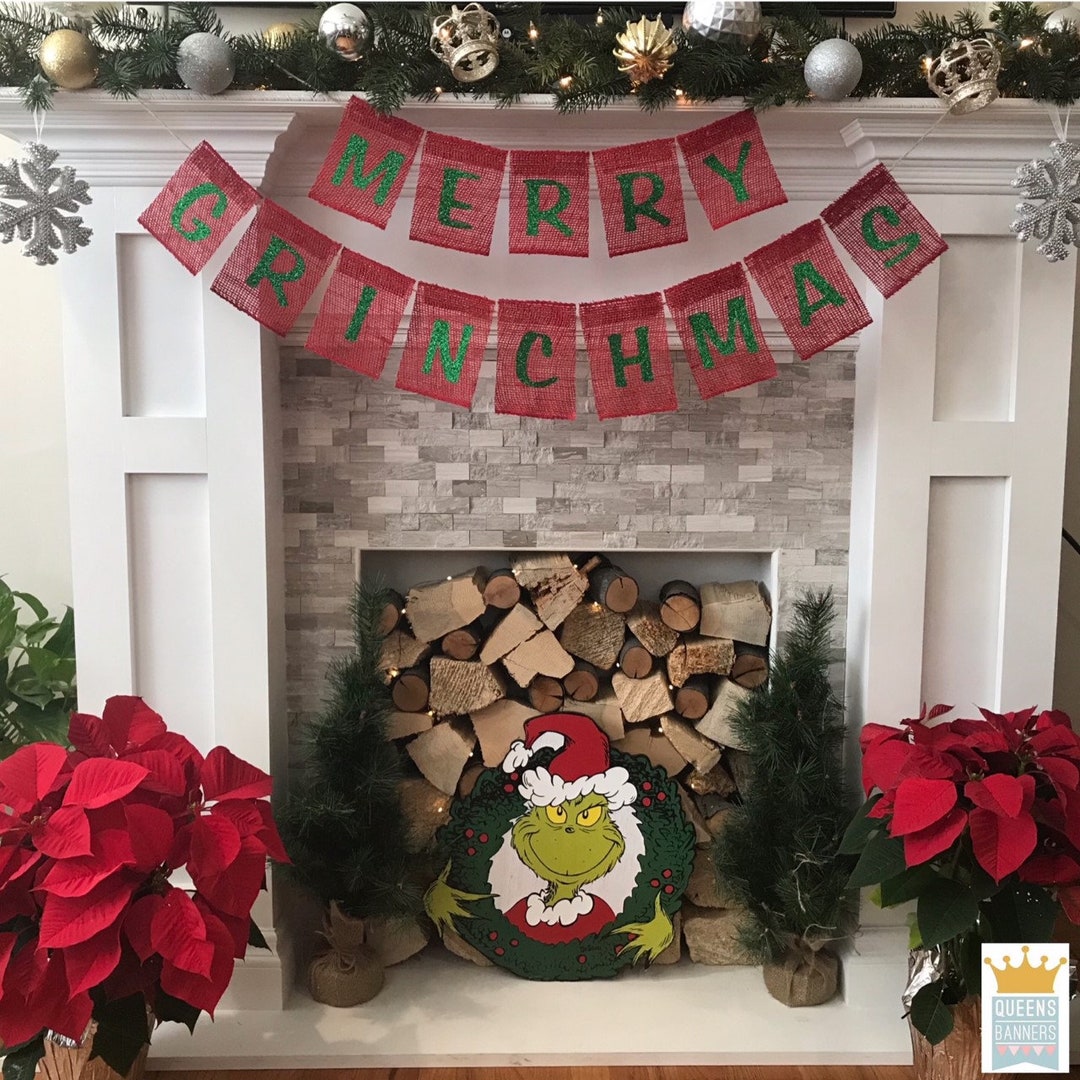 Merry Grinchmas, Grinchmas Party, Christmas Banner, Holiday Banner ...