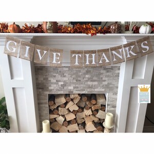 Give Thanks Banner, Thanksgiving Banner, Holiday Decor, Holiday Banner ...