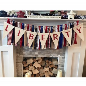 Liberty Banner, Happy 4th of July Banner, 4th of July Banner, Patriotic ...