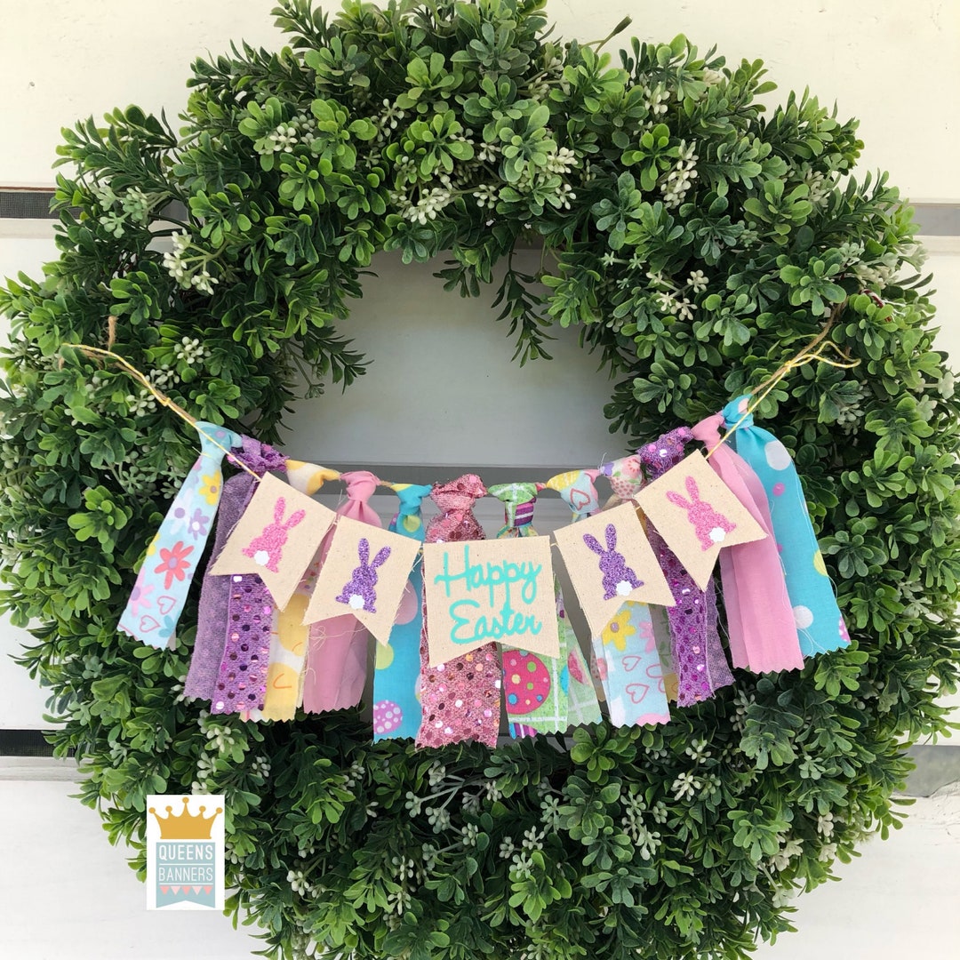 Happy Easter Mini Banner, Bunny Banner, Tiered Tray Easter Banner ...