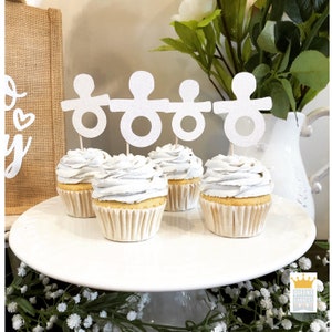 Baby Shower Topper Pacifier Cake Topper Rustic Baby Shower - Etsy