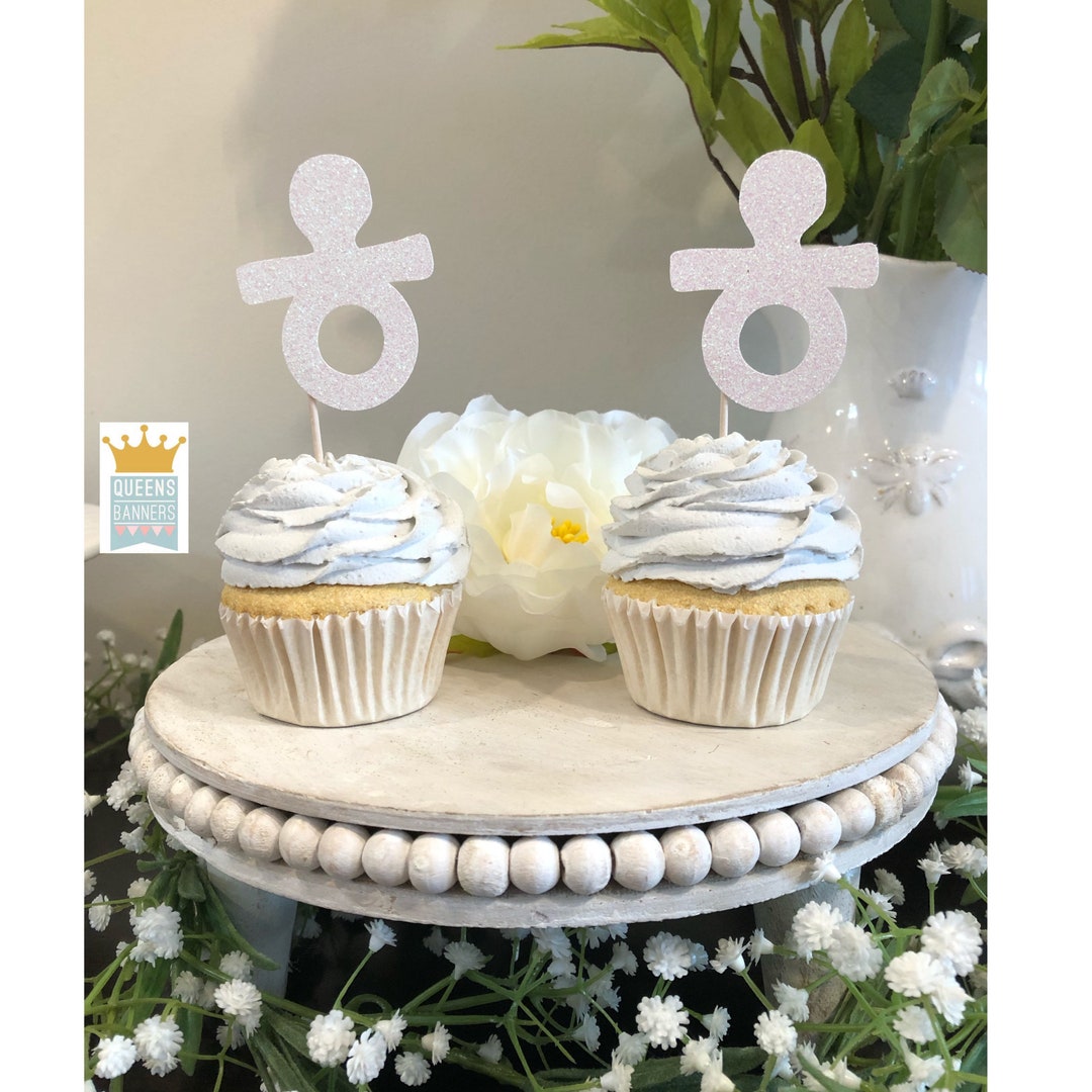 Baby Shower Topper, Pacifier Cake Topper, Rustic Baby Shower, Baby ...