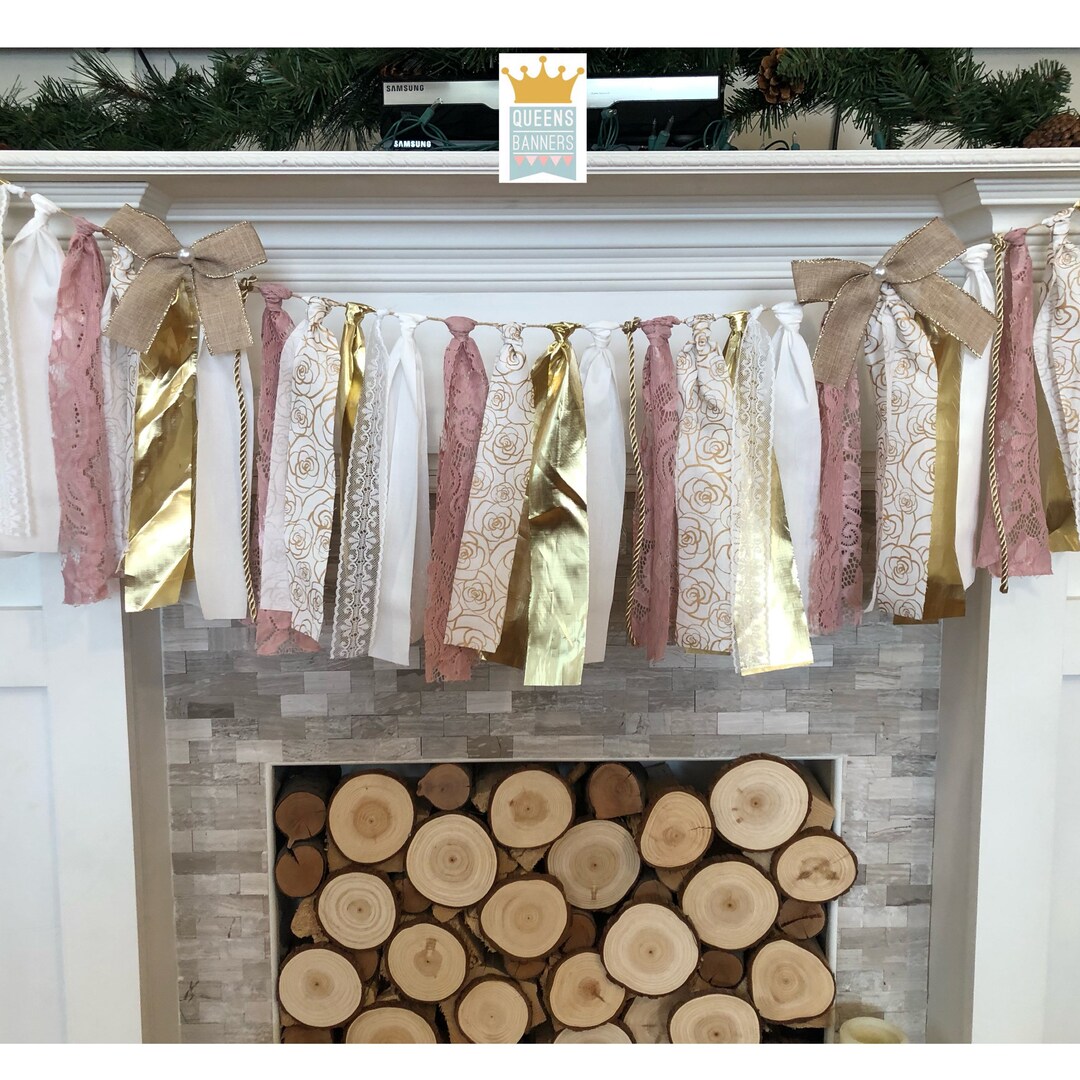Mothers Day Garland, Mothers Day Decor, Pink and Gold Garland, Pink and ...