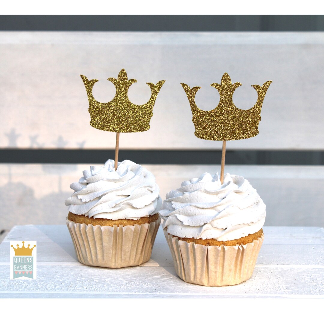 Crown Cake Topper, Crown Cupcake Topper, Queen Cupcake Topper, Princess ...