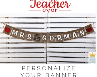 Teacher Banner, Classroom Banner, Teacher Gifts, Teacher Desk Decor ...