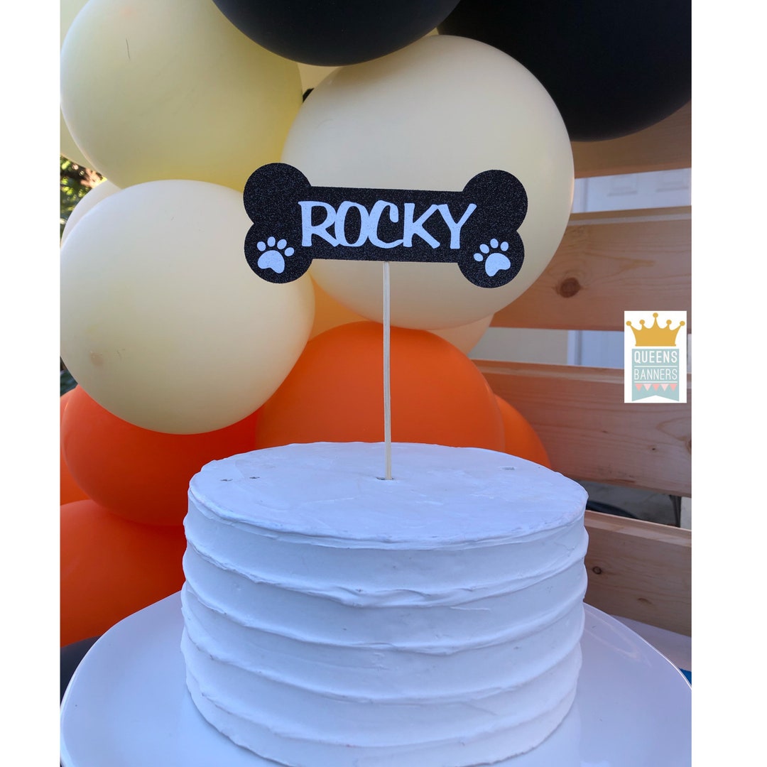 Dog Party, Dog Cake Topper, Dog Party Cake Topper, Bone Topper, Bone ...