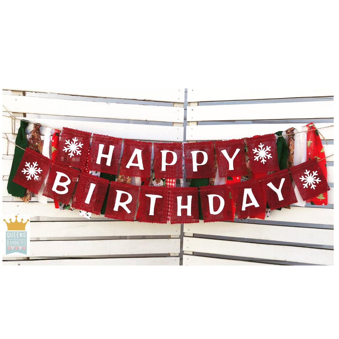 Holiday Birthday Banner, Christmas Birthday Banner, Holiday Birthday ...