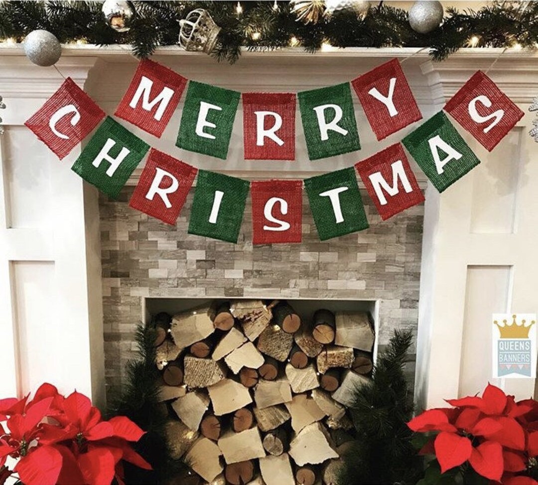 Merry Christmas Banner Holiday Banner Christmas Banner - Etsy