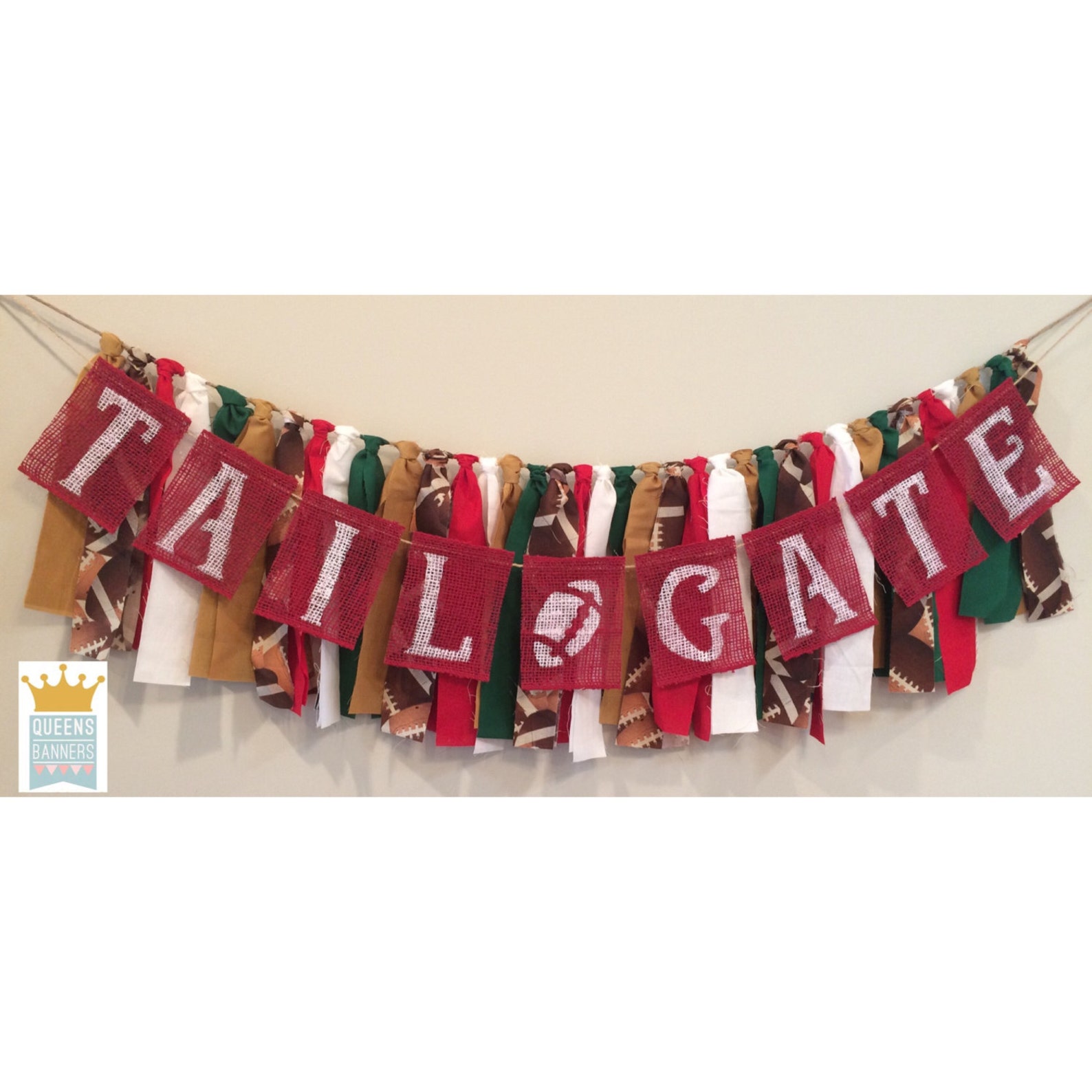 Football Fabric Garland Tailgate Decor Tailgate Banner - Etsy
