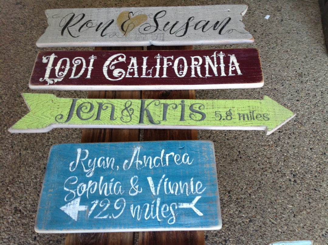 Directional Signs, Rustic Signs, Weathered Signs, Lake Sign, Outdoor ...
