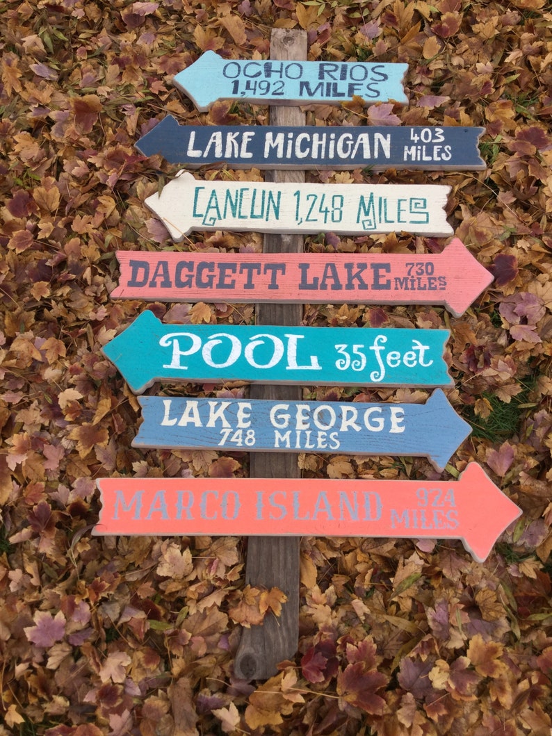 Outdoor Rustic Directional Signs Beach Directional Signs | Etsy