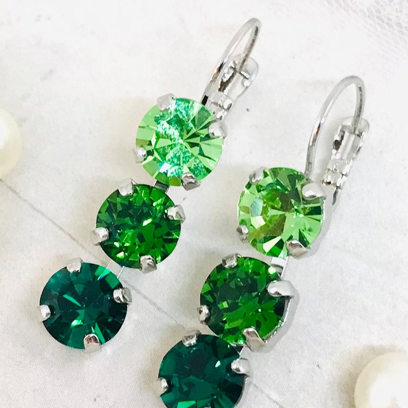 Green Earrings - Etsy