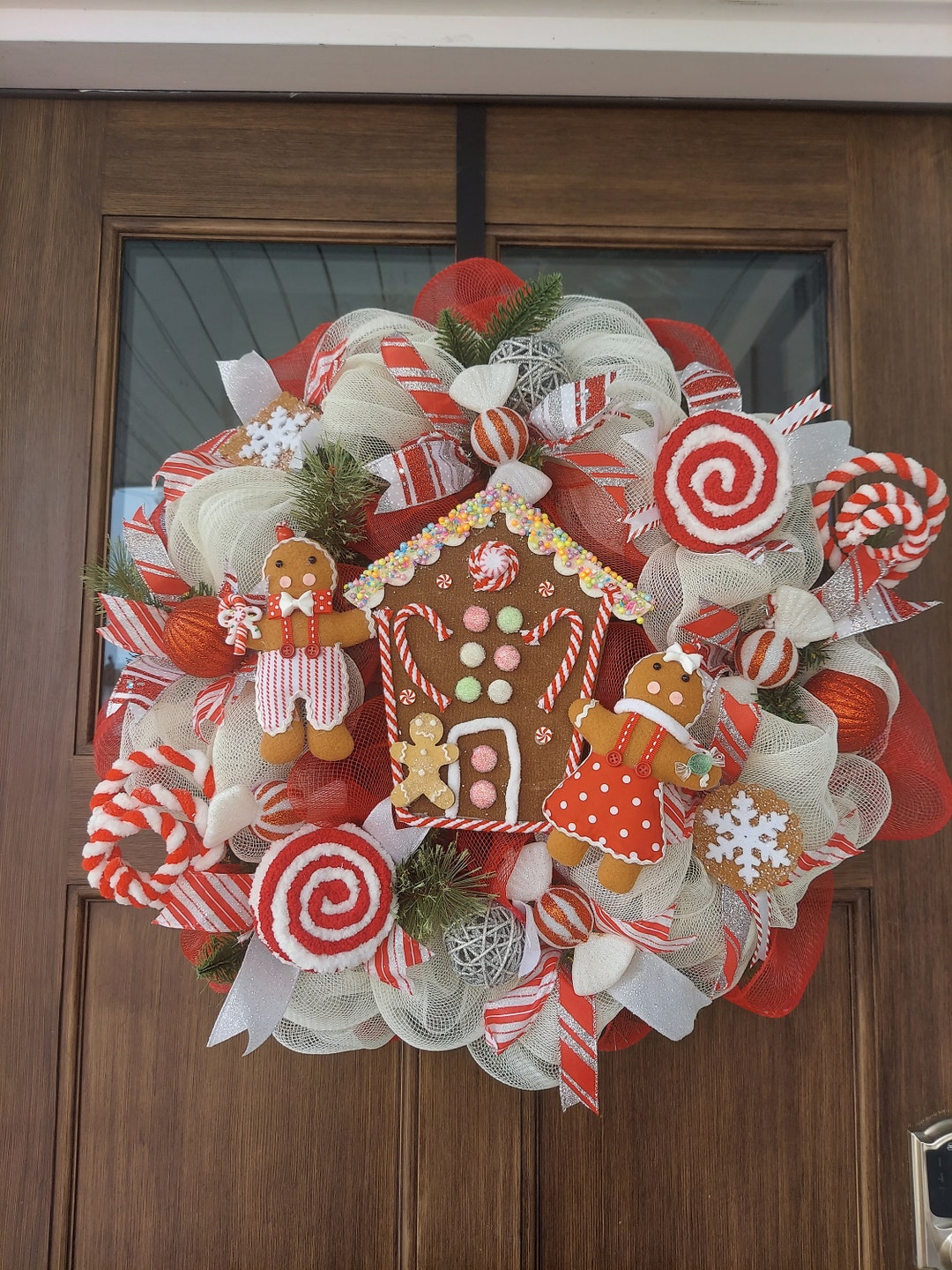 Peppermint Gingerbread Wreath / Gingerbread Wreath / Glam - Etsy