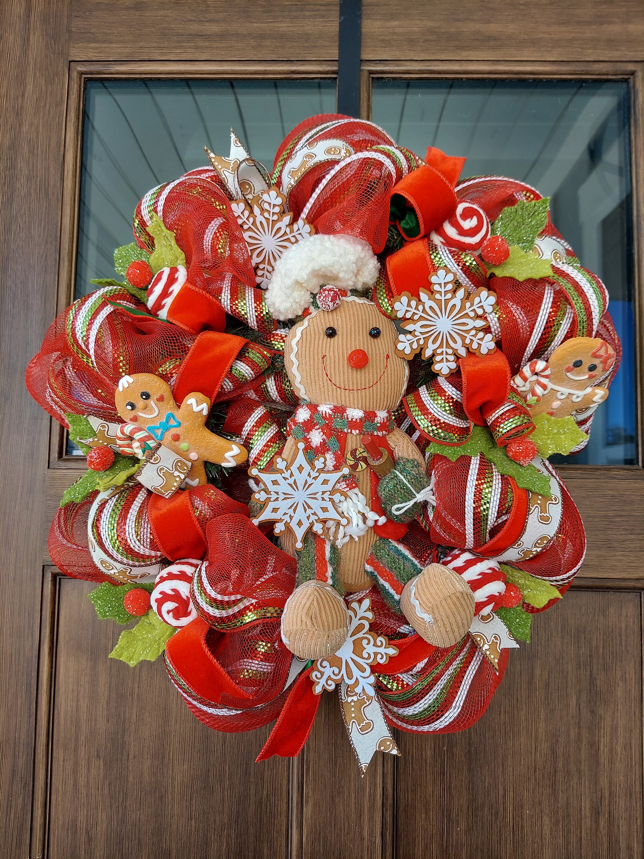 Christmas Wreath / Gingerbread Wreath / Traditional Wreath / Red White ...