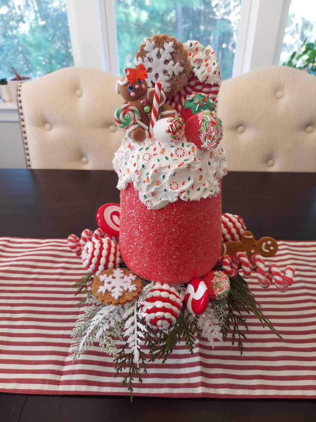 Christmas Red Gumdrop Centerpiece / Christmas Table Decor / Candyland ...