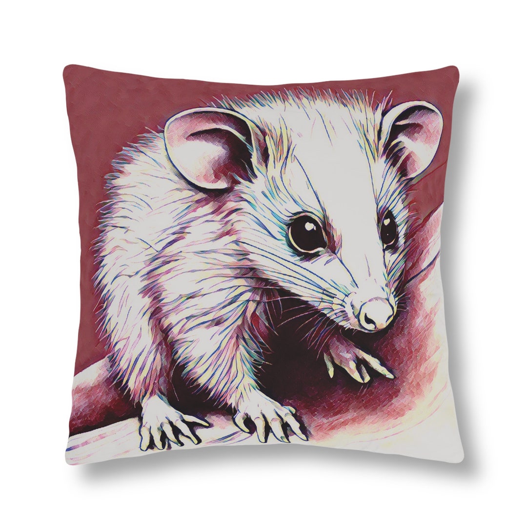 Opossum Full Poly Pillow & Cover 16x16 or 18 X 18 Waterproof Oil ...