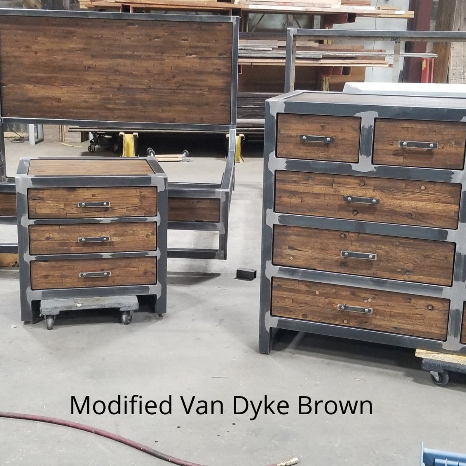 Rustic Welded Steel Night Stand, Vintage Industrial Nightstand, Custom ...