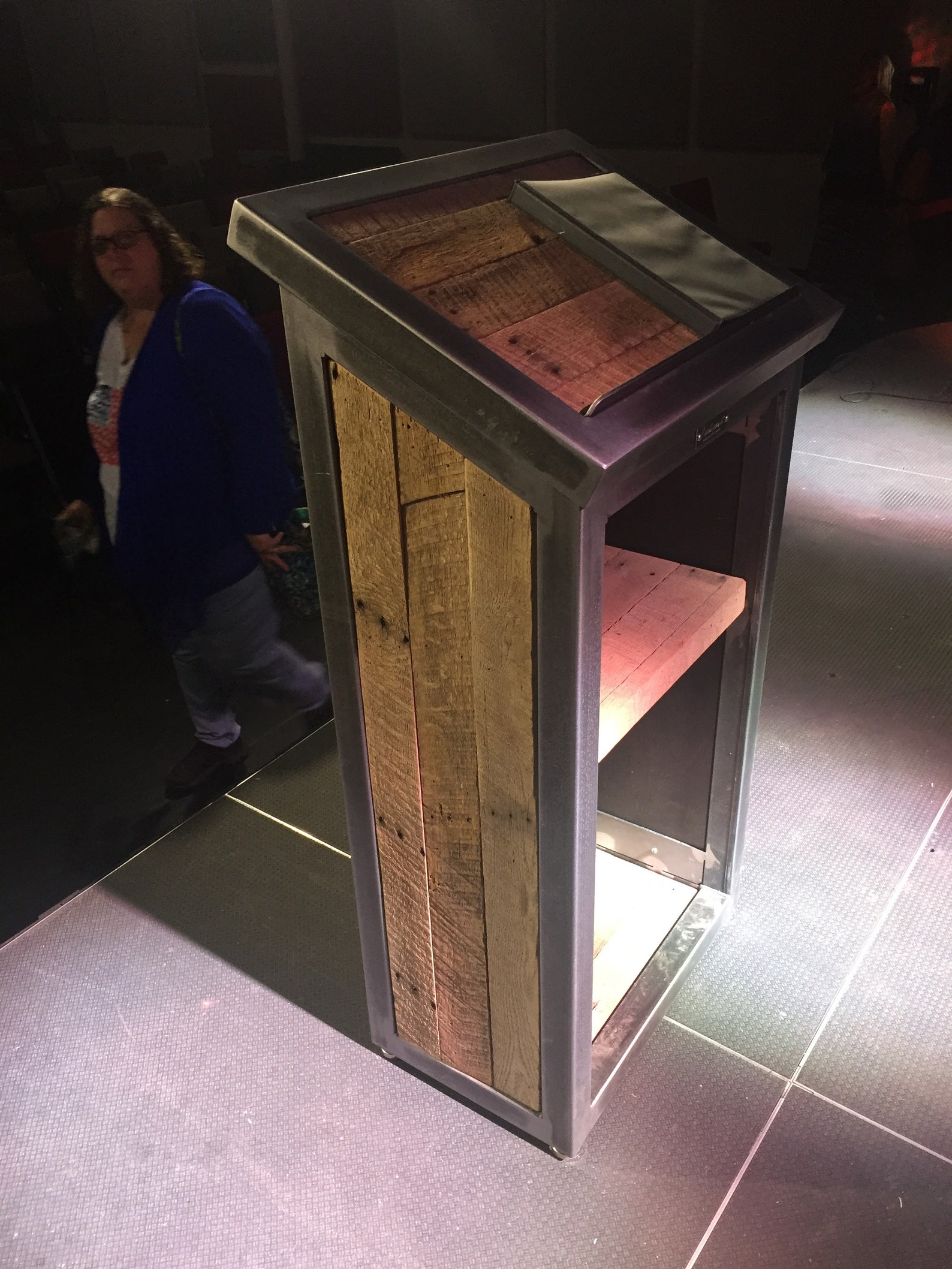 Industrial Steel Hostess Station, Rustic Reclaimed Wood Pulpit, Custom ...