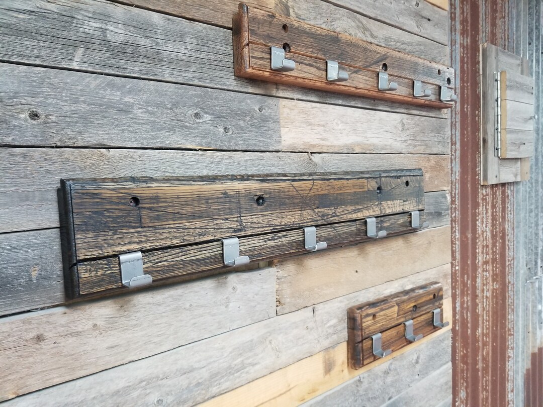 Reclaimed Wood Coat Rack, Jacket Holder, Key Hooks - Etsy