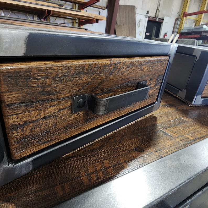 Rustic Industrial Steel Cabinet Handles | Handcrafted From Steel Flat ...