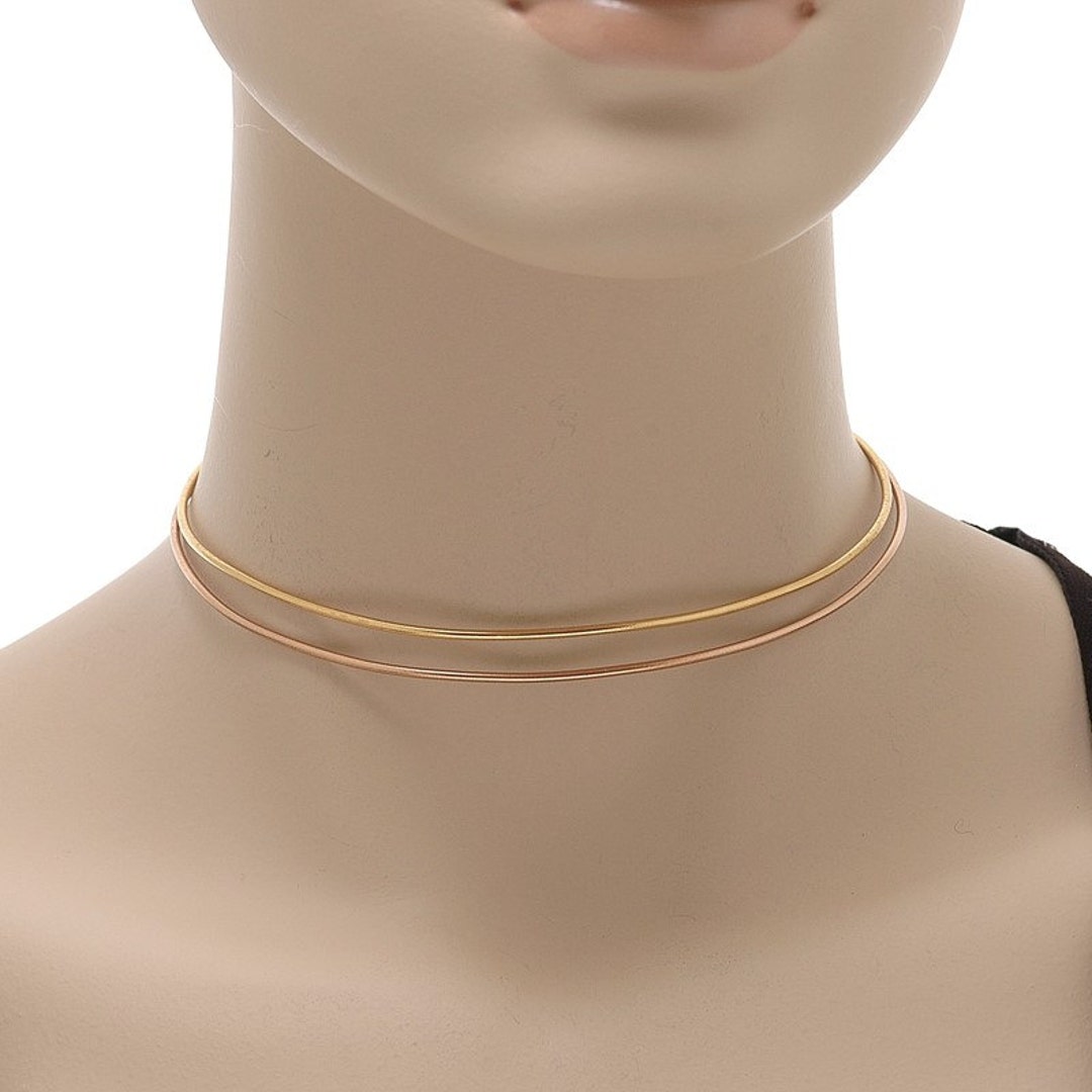 Gold Choker, Choker Necklace, Rose Gold Neck Cuff, Gold Neck Collar ...
