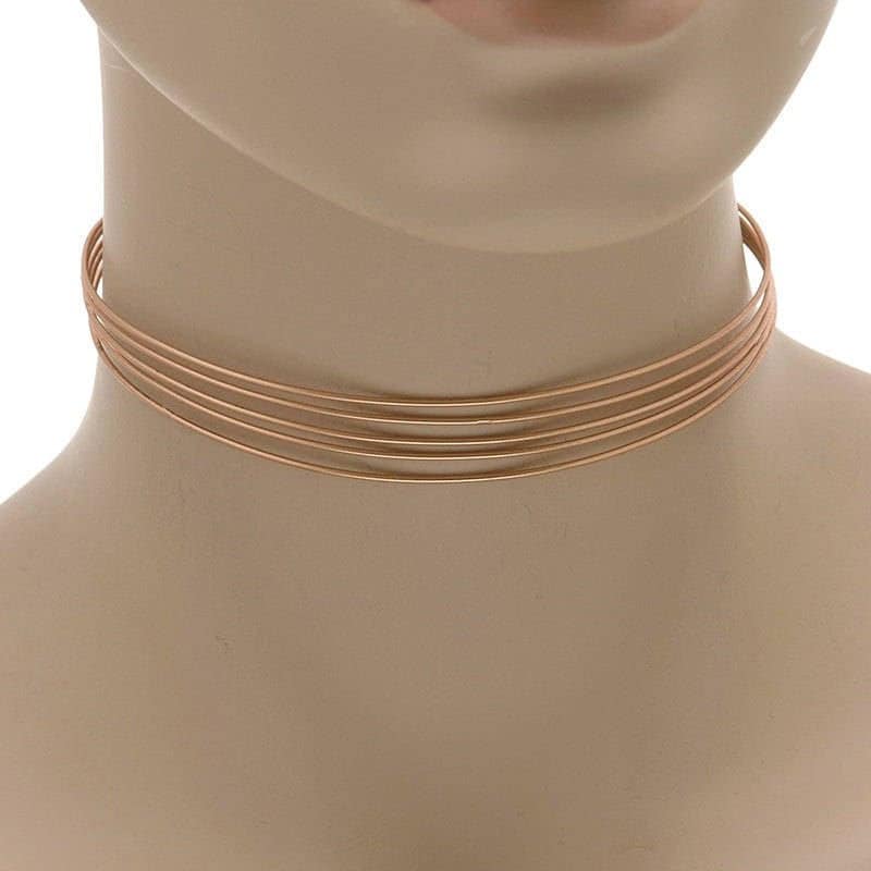 Multi Rose Gold Neck Ring Gold Choker Choker Necklace Multi - Etsy