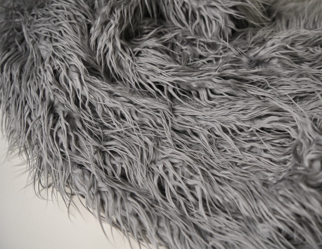 Luxury Faux Fur Fabric Long Pile Charcoal Grey Select - Etsy