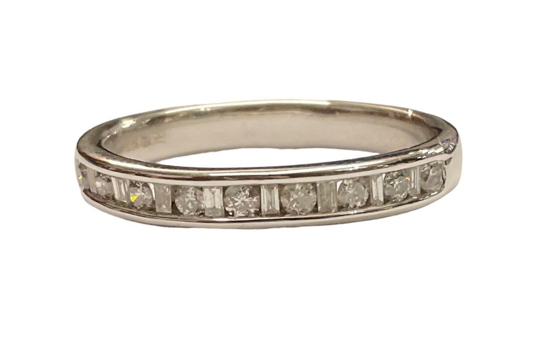 18ct White Gold Diamond Eternity Ring Size P - Etsy